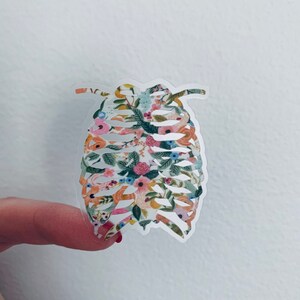 Floral Thoracic Cavity Sticker: Weatherproof Anatomy Decal - Etsy