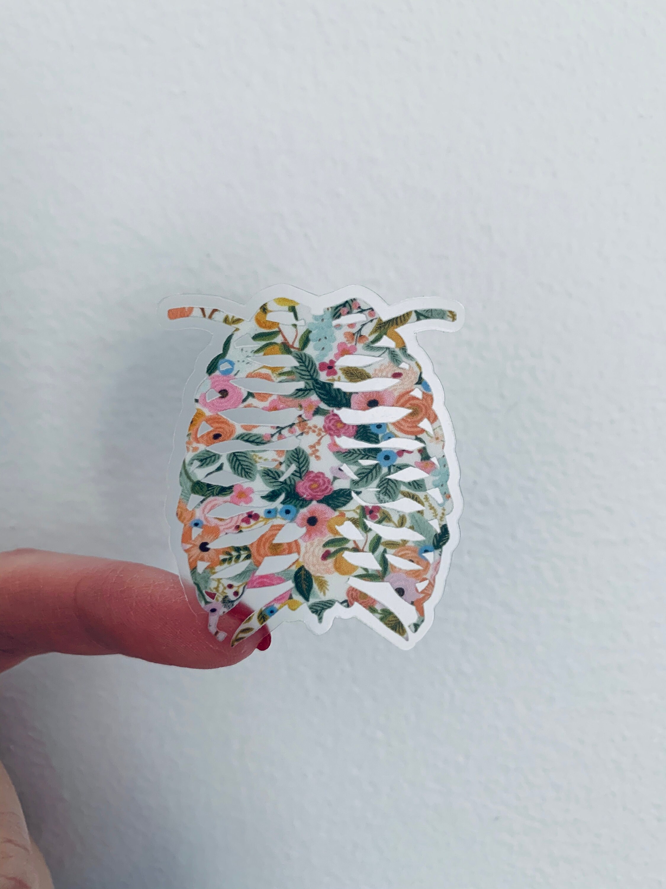 Clear Floral Thoracic Cavity Sticker Enfermería Pegatina | Etsy