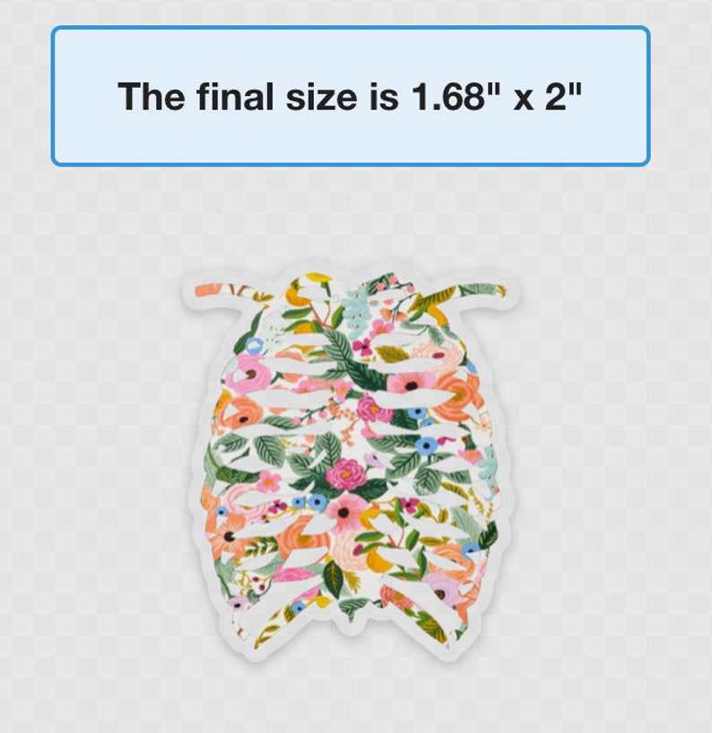 Floral Thoracic Cavity Sticker: Weatherproof Anatomy Decal - Etsy