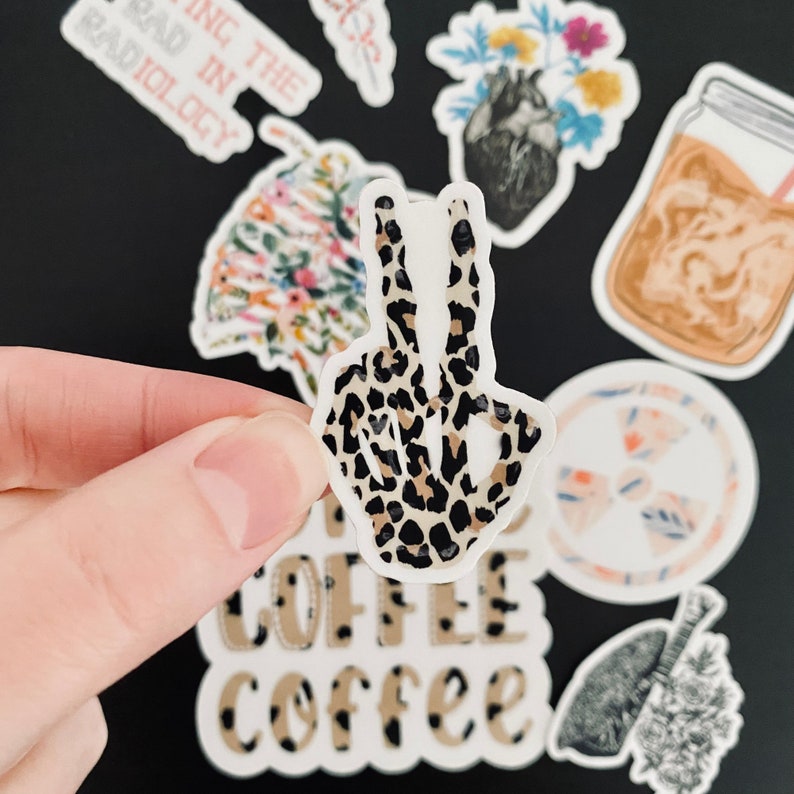 Cheetah Peace Sign Skeleton Sticker: Radiology Tech Gift - Etsy