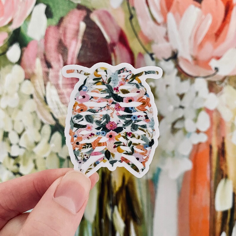 Floral Thoracic Cavity Sticker Nursing Sticker Nursing | Etsy