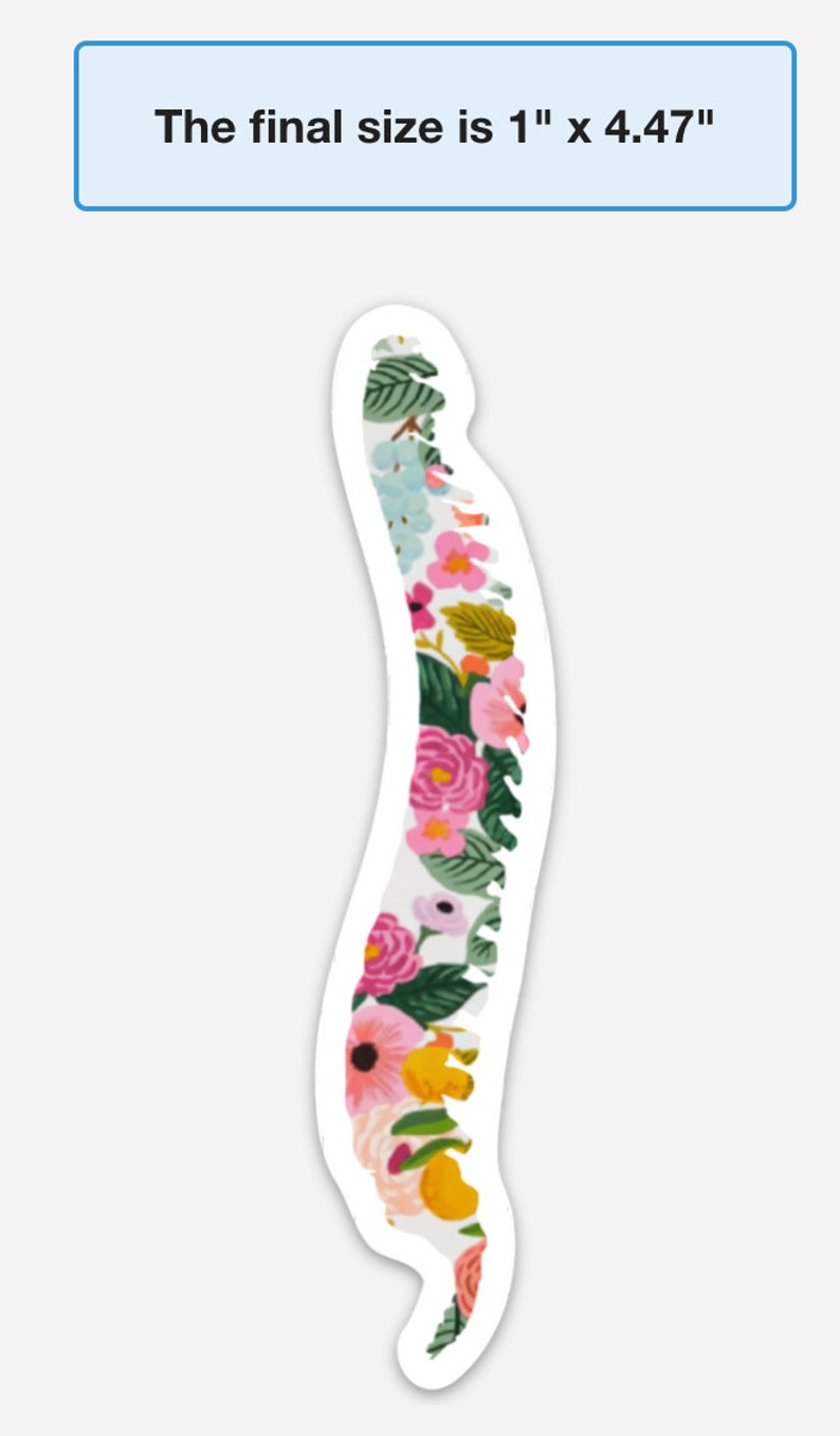 Floral Curved Spine Sticker Chiropractor Chiropractor | Etsy
