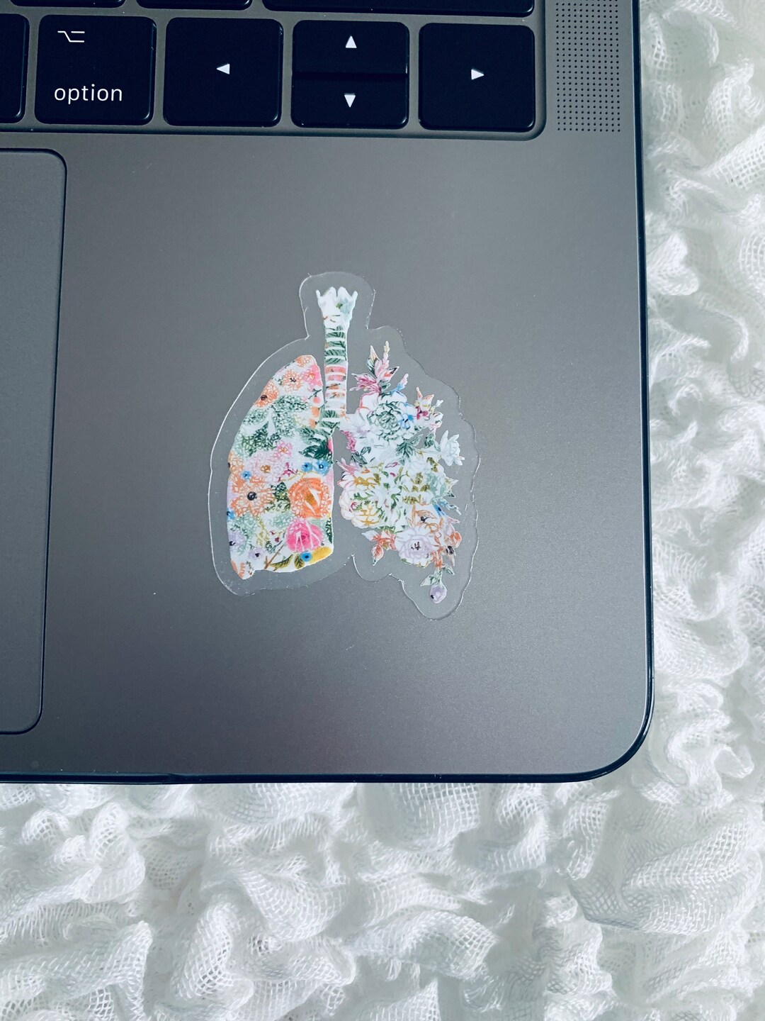 Clear Colorful Floral Anatomical Lung Sticker, Nursing Sticker, Nursing ...