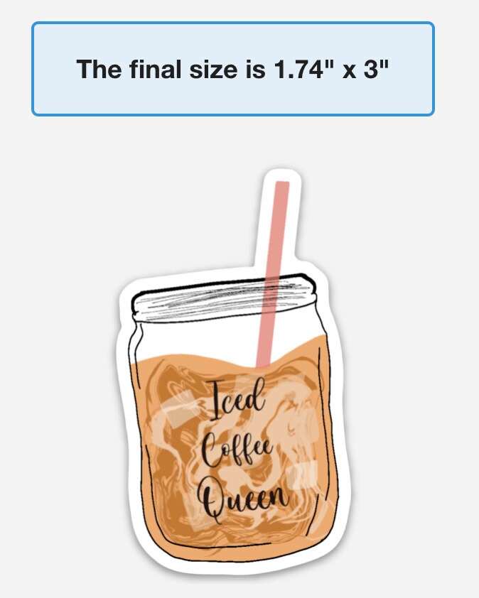 Iced Coffee Queen Sticker Coffee Addict Sticker Speckled - Etsy.de