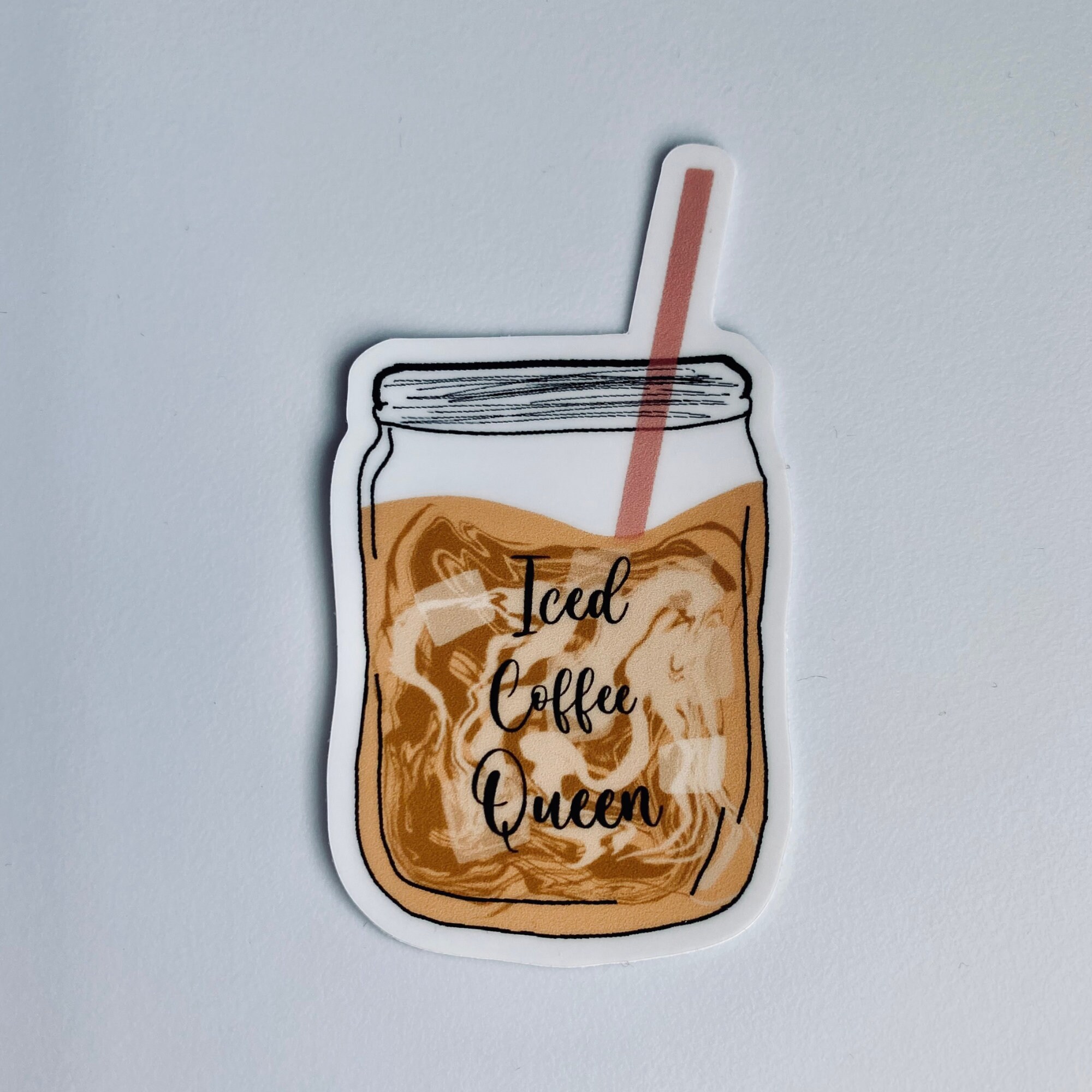 Iced Coffee Queen Sticker Coffee Addict Sticker Speckled | Etsy