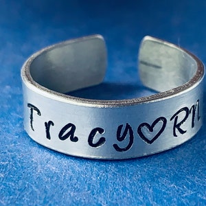 Personalized RN Ring / Nurse Gift / Hand Stamped Ring / Gift for Nurse ...