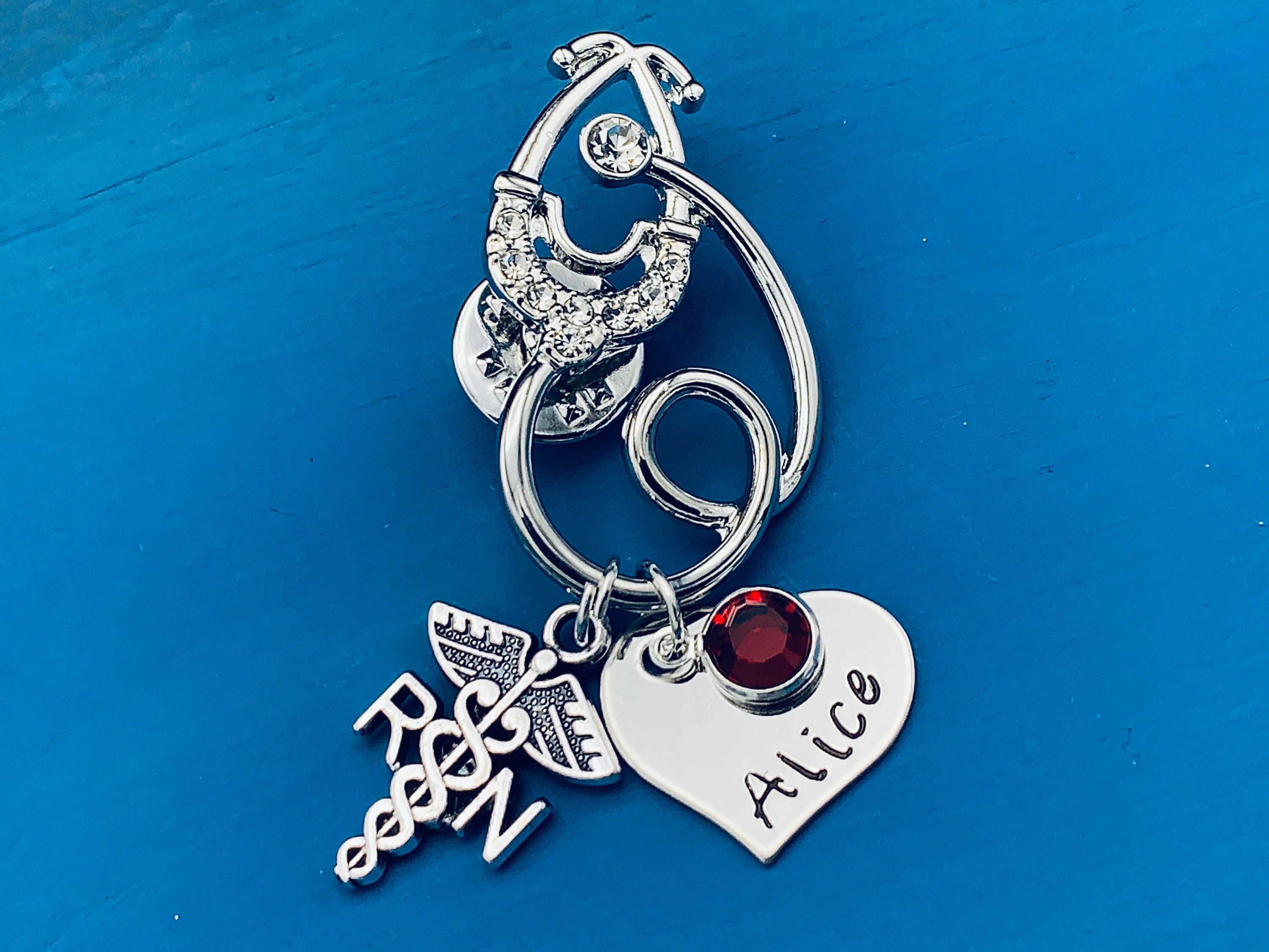 Personalized Nursing Pin / Stethoscope Heart Pin / Nursing Student ...