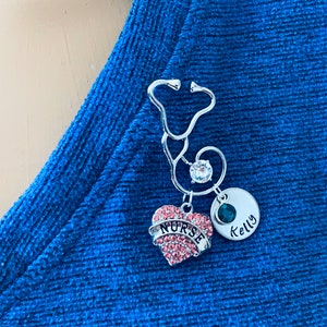 Personalized Nursing Pin / Stethoscope Heart Pin / Nursing Student ...