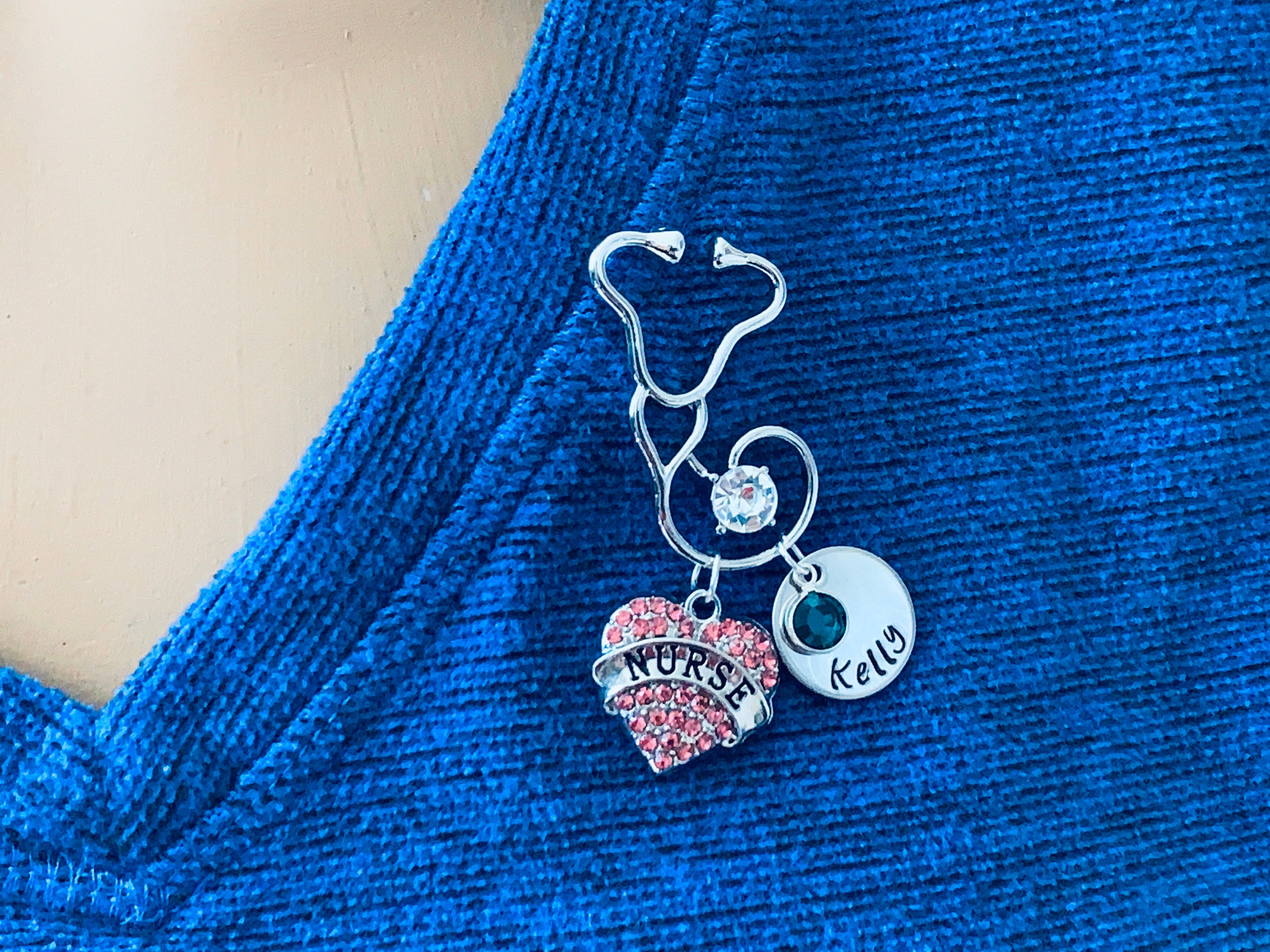 Personalized Nursing Pin / Stethoscope Heart Pin / Nursing Student ...