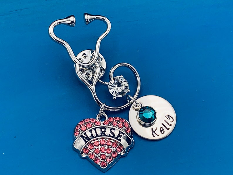 Personalized Nursing Pin / Stethoscope Heart Pin / Nursing Student ...
