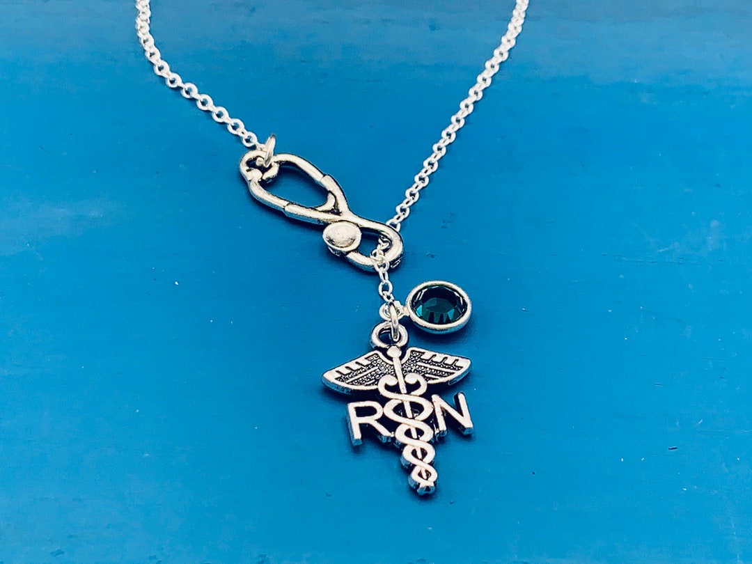 Nurse Lariat Necklace / RN Gift / Nurse Jewelry / Stethoscope Necklace ...