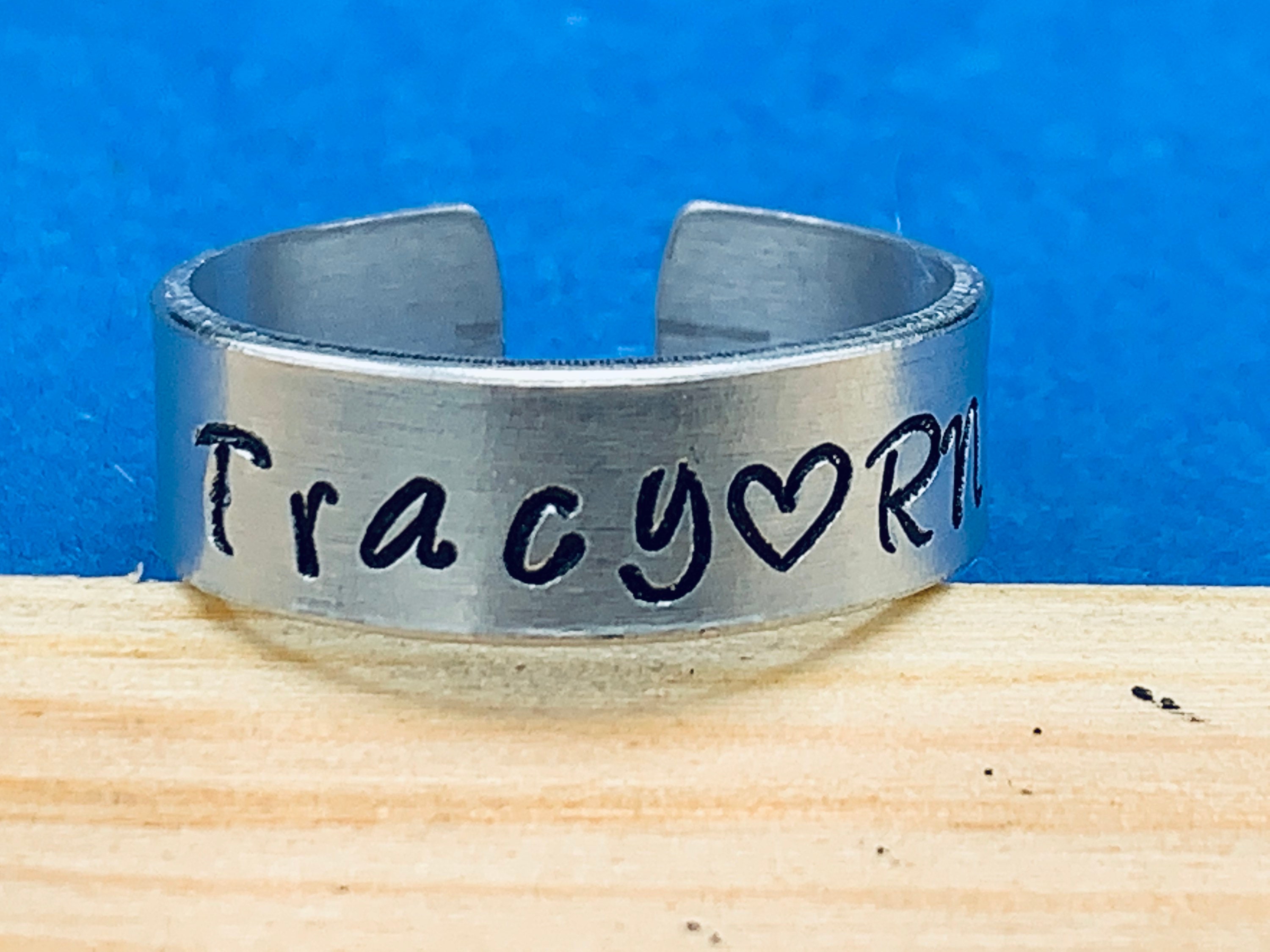 Personalized RN Ring / Nurse Gift / Hand Stamped Ring / Gift | Etsy