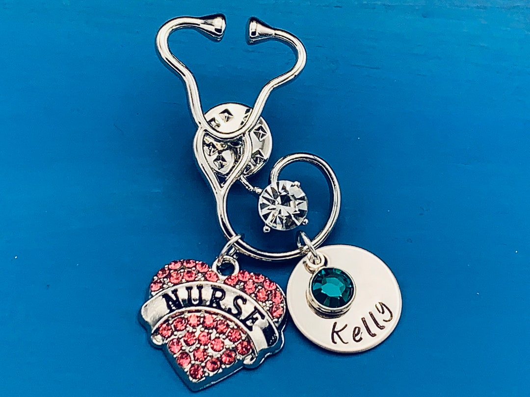 Personalized Nursing Pin / Stethoscope Heart Pin / Nursing Student ...
