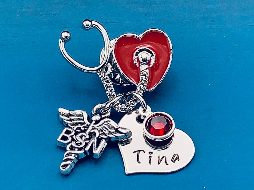 Personalized Nursing Pin / Stethoscope Heart Pin / Nursing Student ...