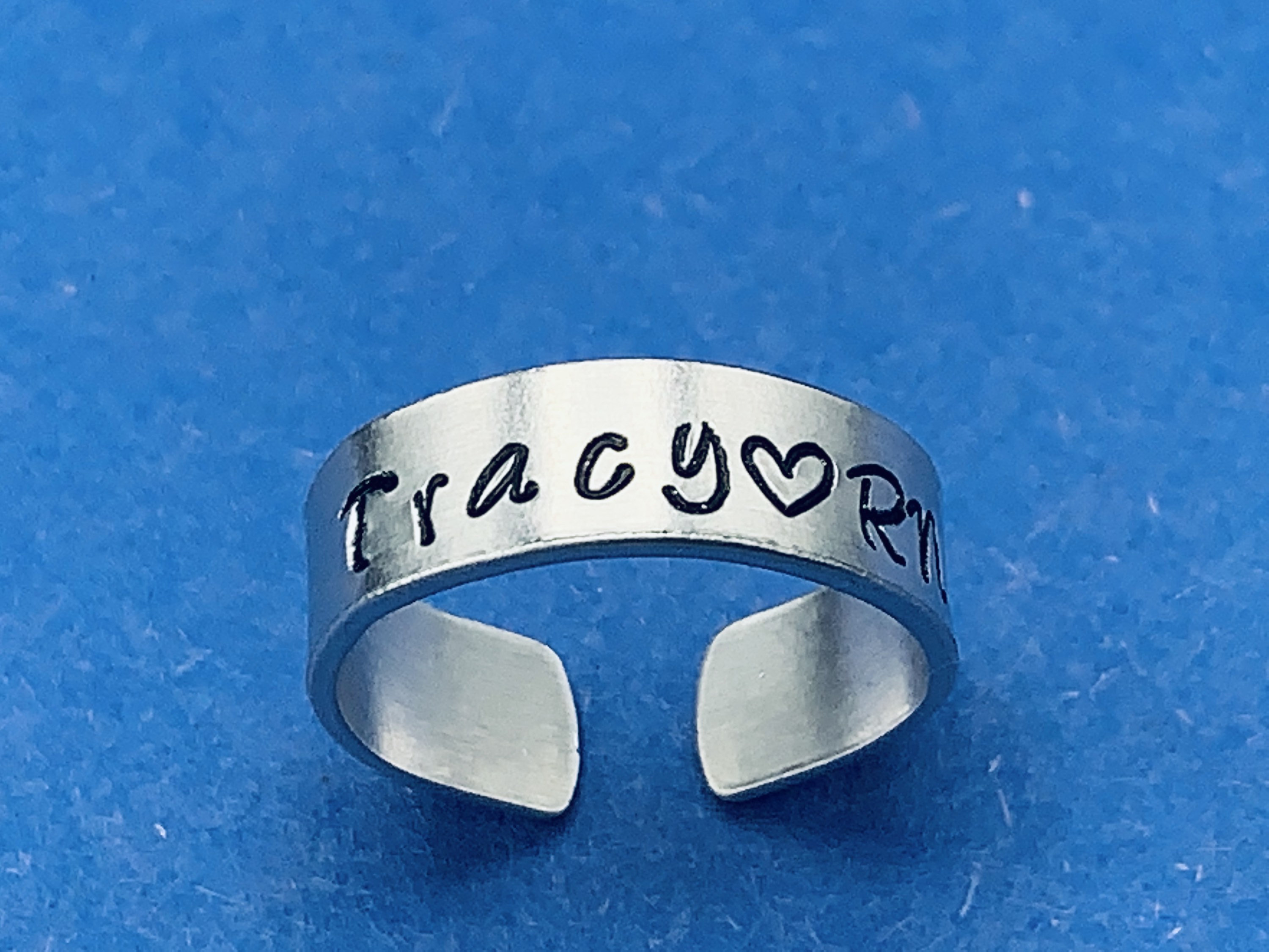 Personalized RN Ring / Nurse Gift / Hand Stamped Ring / Gift for Nurse ...