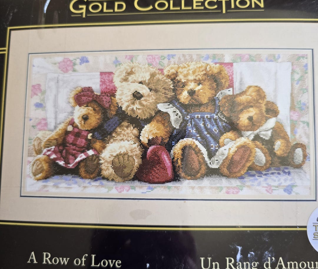 Vintage Dimensions Gold Collection - A Row of Love Cross Stitch Kit ...