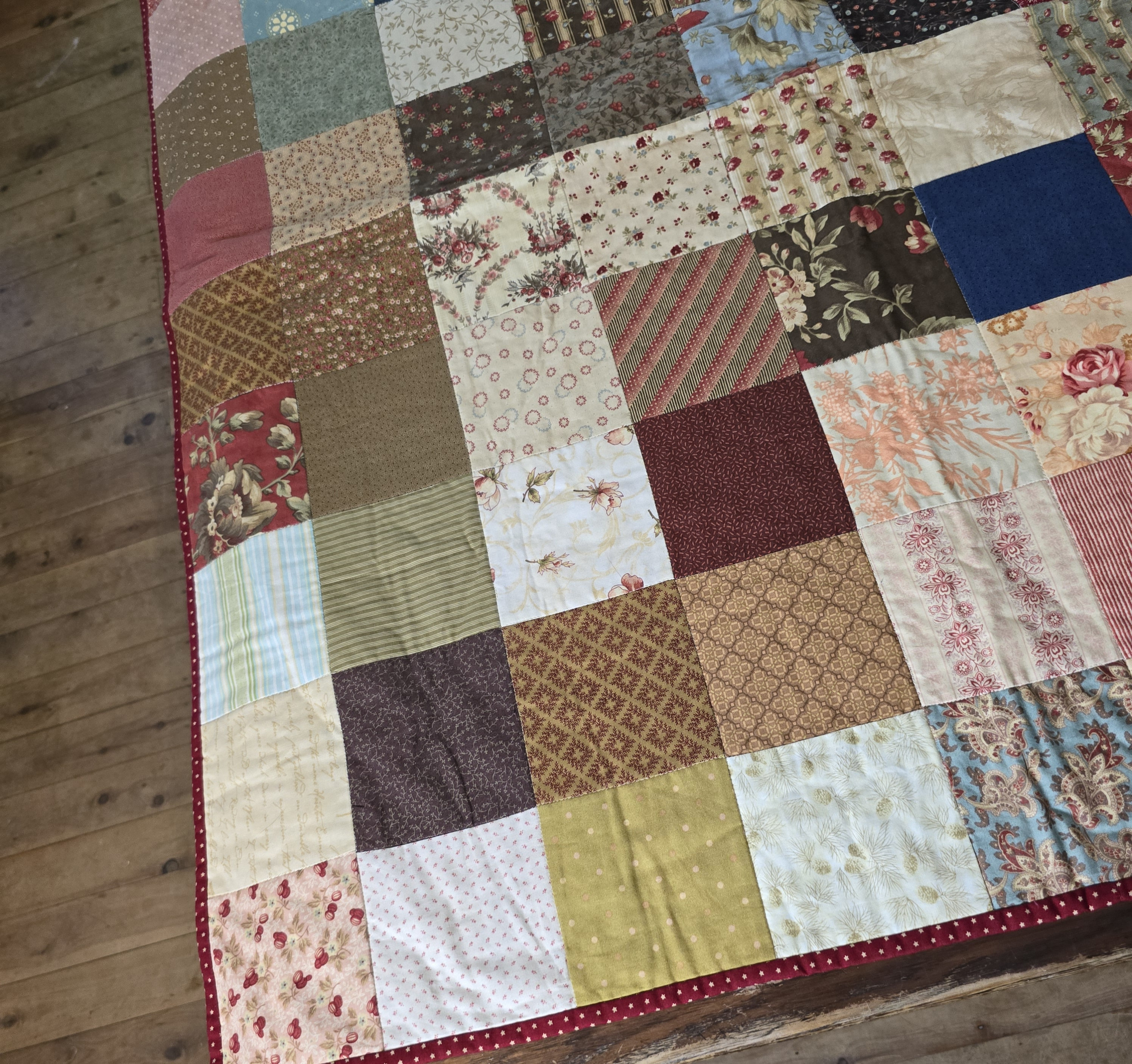 Beautiful Handmade Rustic Patchwork Quilt Cotton Multicoloured 100cm X ...