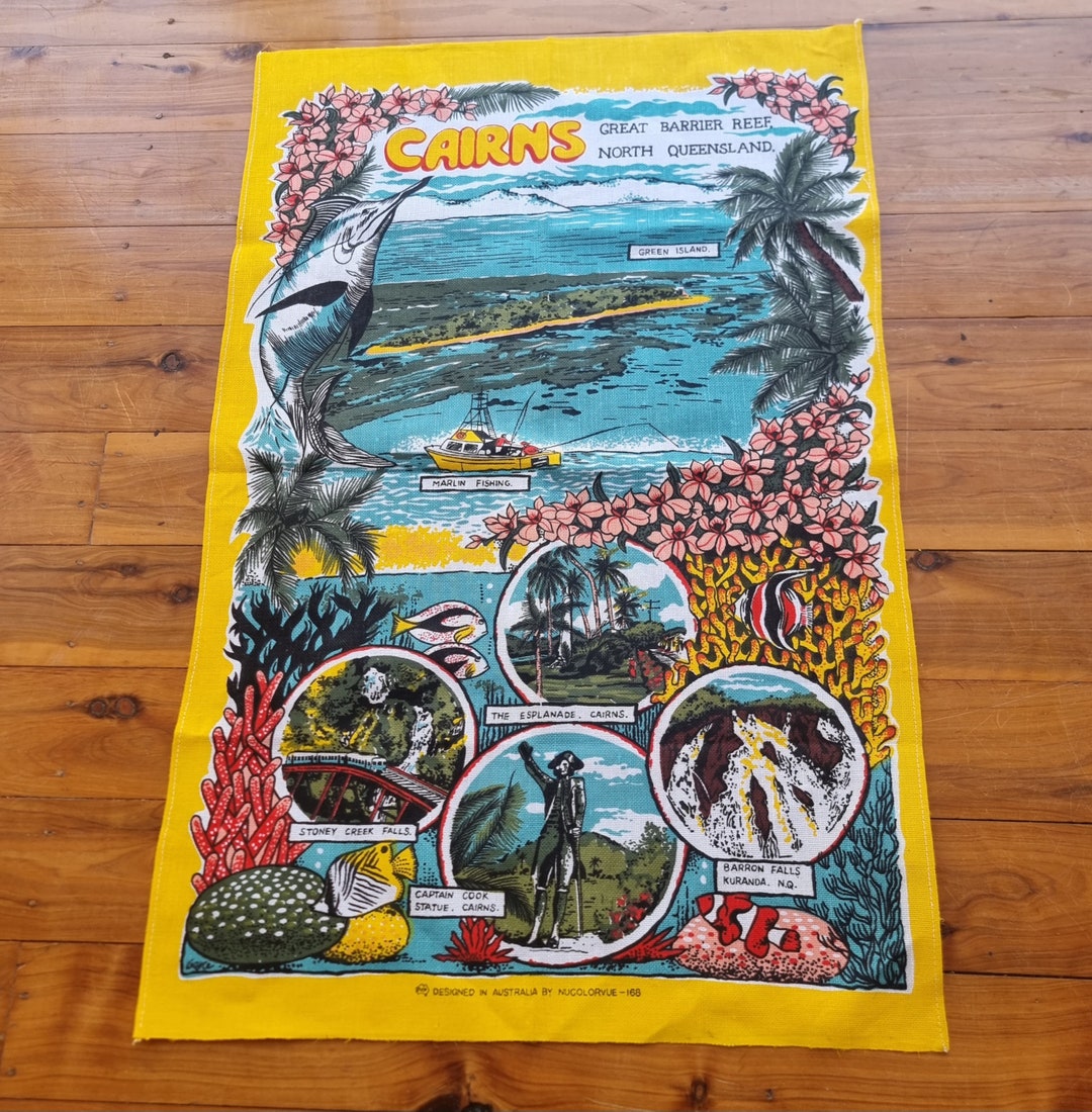 Tea Towel - Cairns - Great Barrier Reef - Linen/cotton - Etsy
