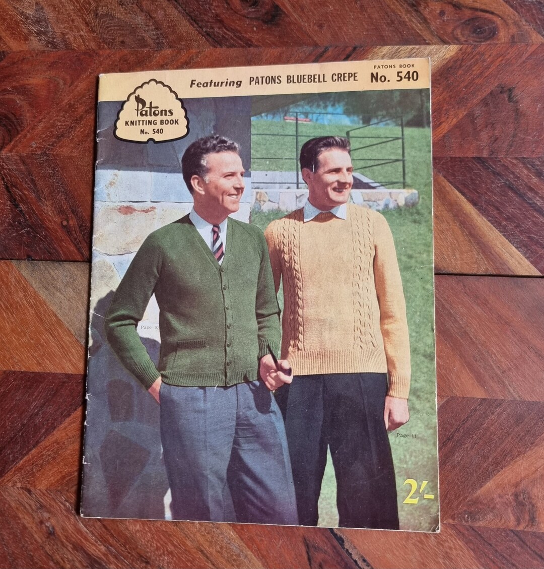 Vintage Patons Knitting Book No. 540 - Mens Knitting Designs - Etsy