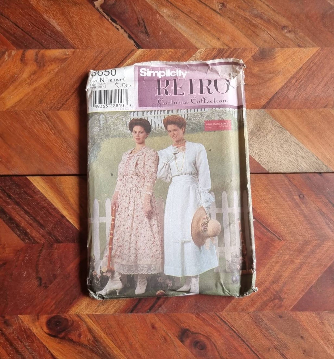 SIMPLICITY Retro Costume Collection Womens Dress Pattern 8650 Sizes 10 ...