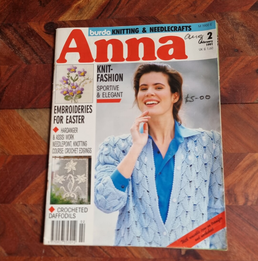 Vintage ANNA Burda Knitting and Needlecraft Magazine No. 2 February 1991 Edition - Etsy