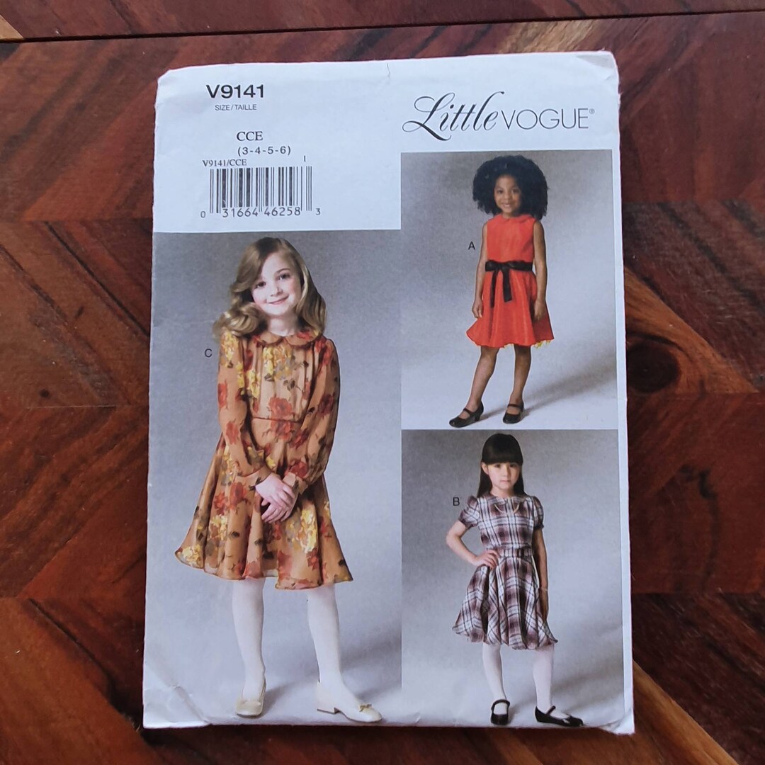 Little VOGUE V9141 Girl Dress Pattern Size 3-6 - Etsy