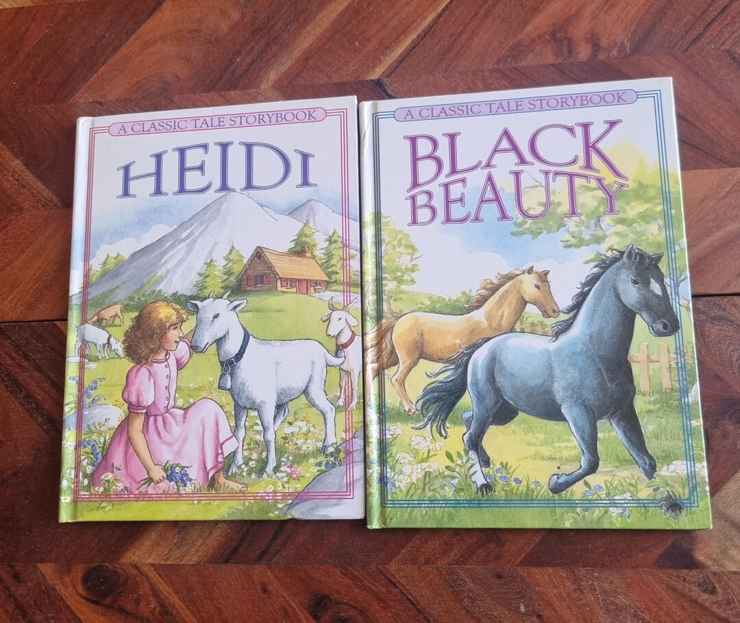 Vintage Childrens Books - Classic Tale Storybook - Heidi - Black Beauty - Retold by Beryl ...