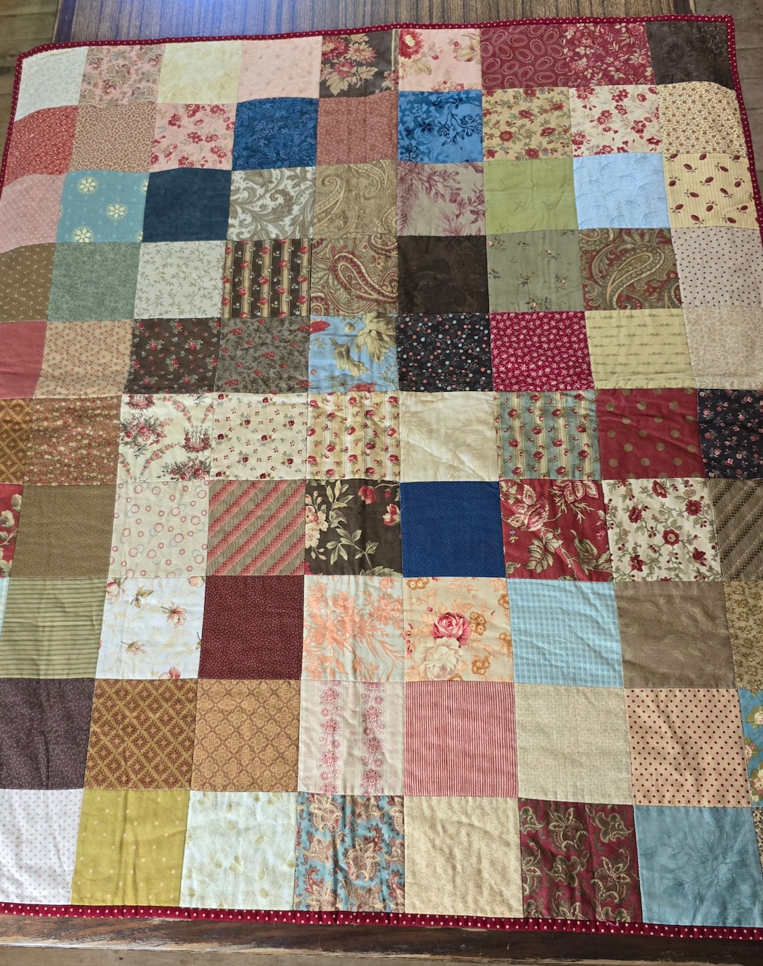 Beautiful Handmade Rustic Patchwork Quilt Cotton Multicoloured 100cm X ...