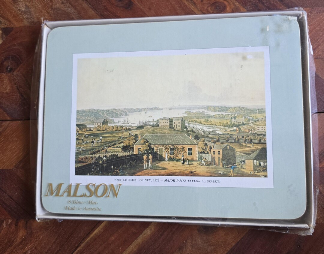 Vintage Malson Cork Laminated Placemats - Painted Scenes of Early ...