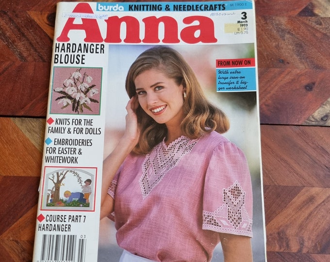 Vintage ANNA Burda Knitting and Needlecraft Magazine - No. 3 - March 1993 Edition - Etsy