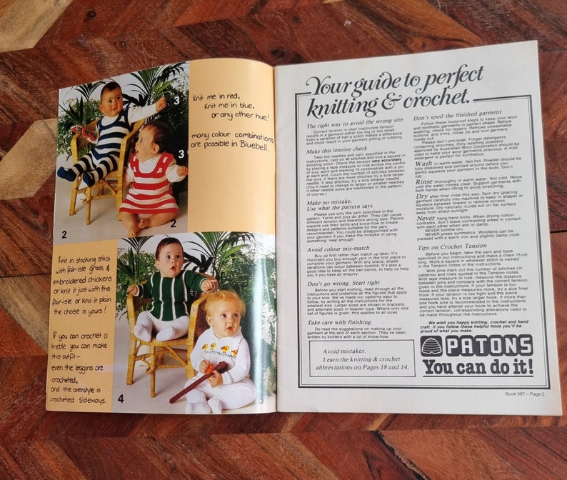 Vintage Patons Babies in Bluebell Knitting Book No. 597 - Etsy