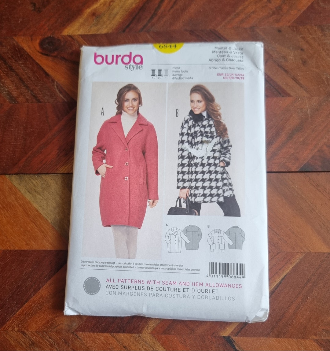 BURDA 6844 Jacket Coat Pattern Sizes EUR 32/34-52/54 - Etsy