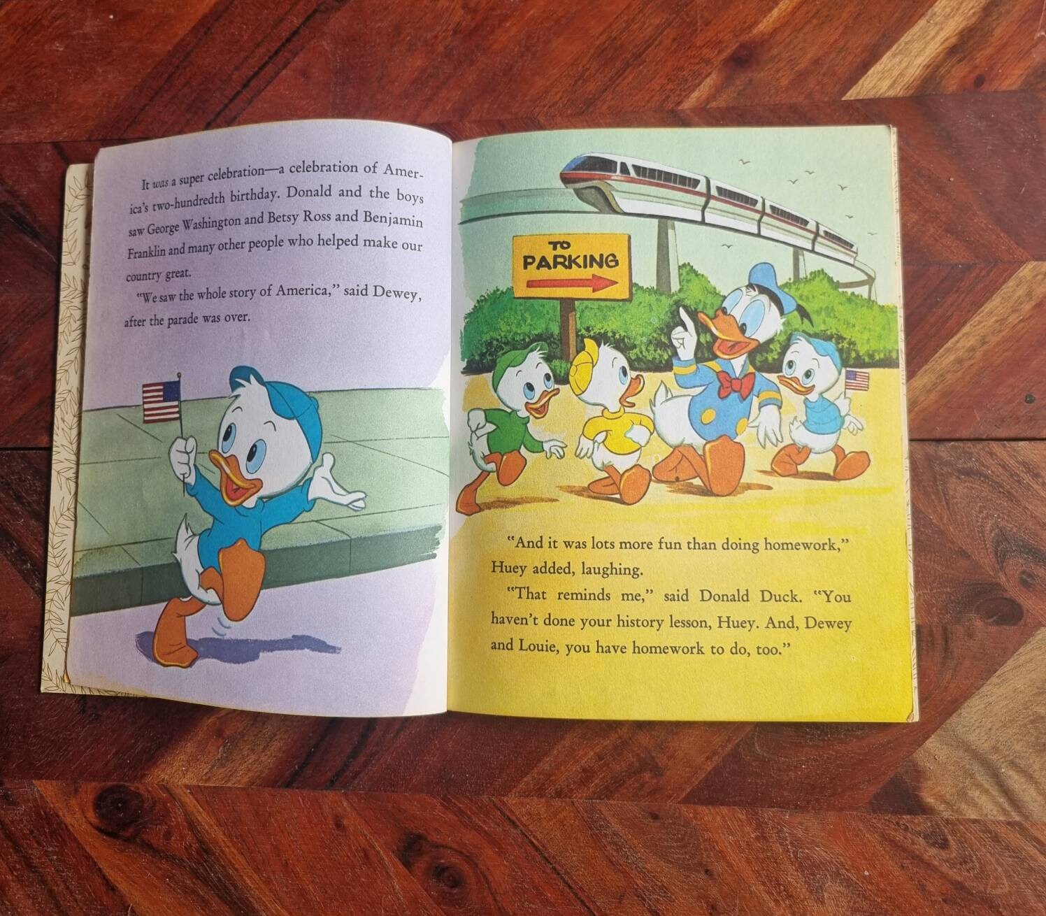 Vintage Children's Book Little Golden Book Donald Duck in America on ...