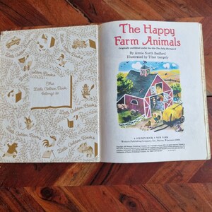 Vintage Children's Book - Little Golden Book - the Happy Farm Animals ...