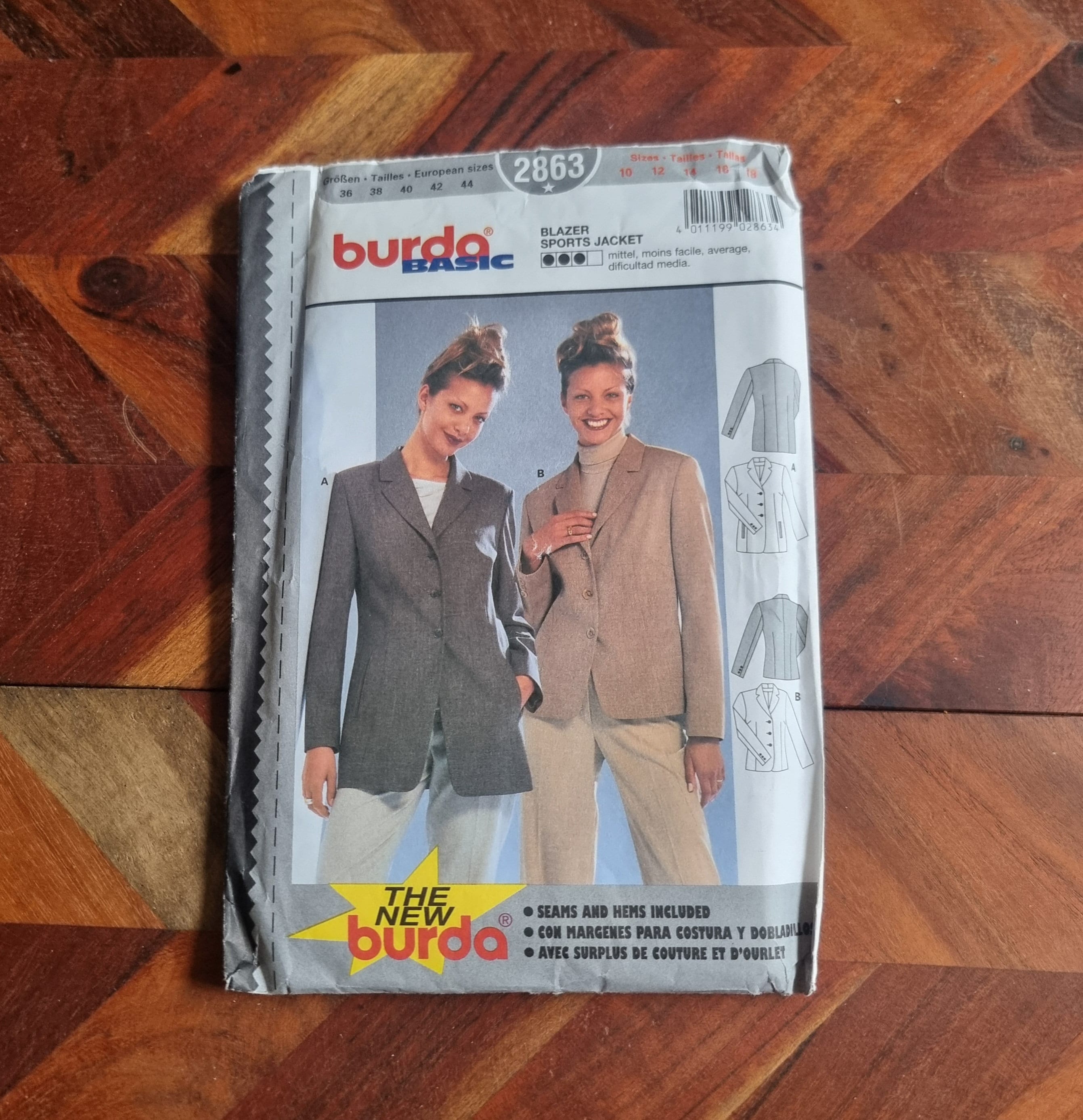 BURDA 2863 Womens Jacket Pattern Sizes EUR 36 -44 - Etsy