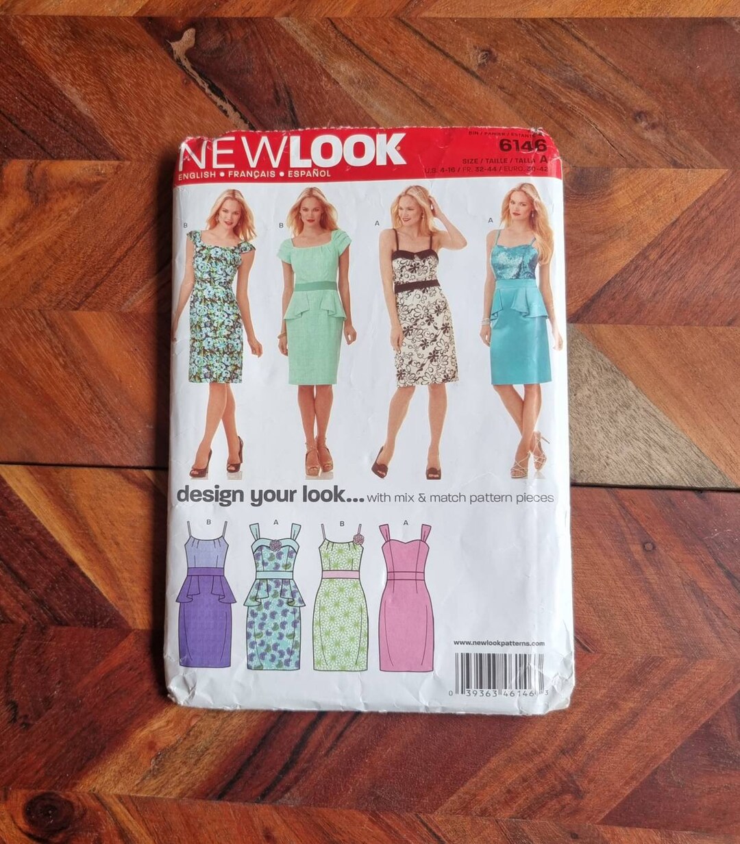 NEW LOOK Pattern 6146 Womens Dress Size 4-16 - Etsy