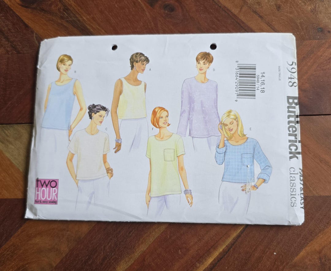 BUTTERICK Pattern 5948 Womens Top Size 14-16-18 - Etsy