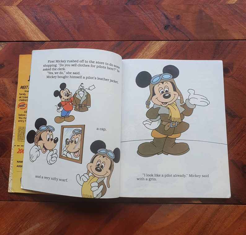 Vintage Mickey Mouse Book – Heads for the Sky, 1987 Little Golden Book ...