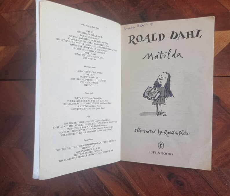 Vintage Childrens Books - Matilda - Roald Dahl - 1988 Soft Cover Puffin ...