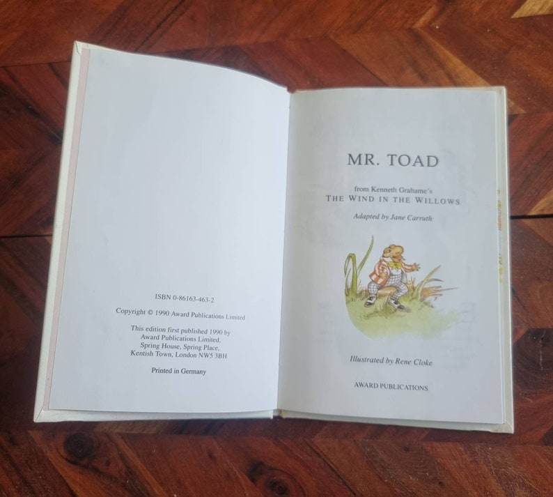 Vintage Mr. Toad Book Set – Jane Carruth Edition, 1990 - Etsy