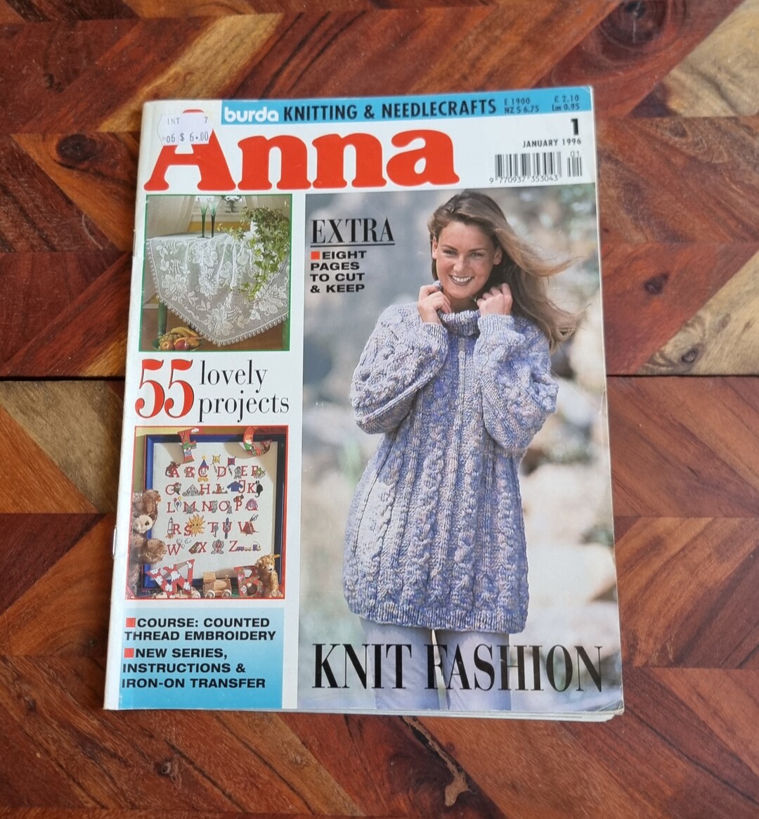 Vintage ANNA Burda Knitting and Needlecraft Magazine - No. 1 - January 1996 Edition - Etsy