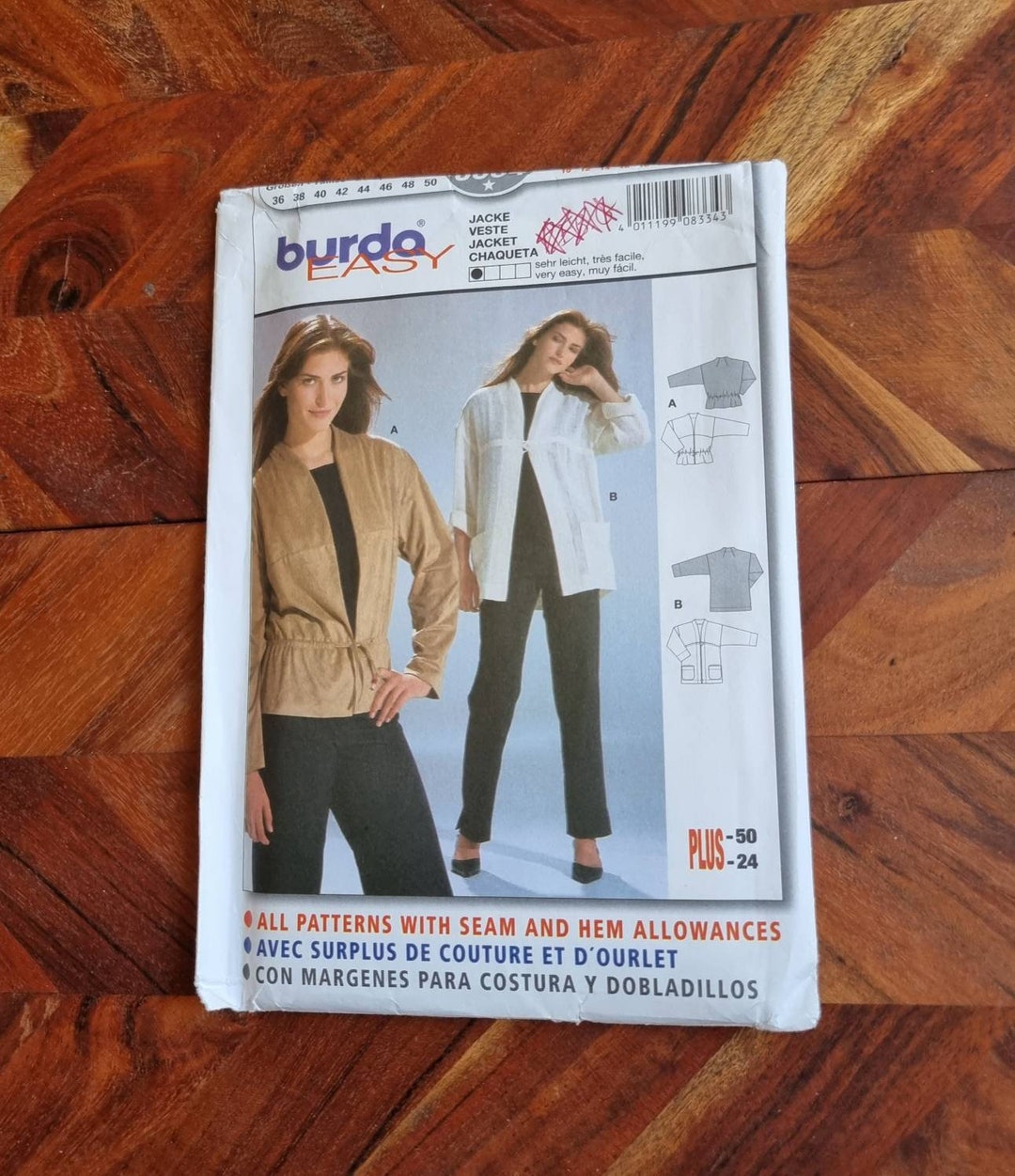 BURDA Pattern 8334 Womens Jacket Sizes 10-12-14-16-18-20-22-24 - Etsy