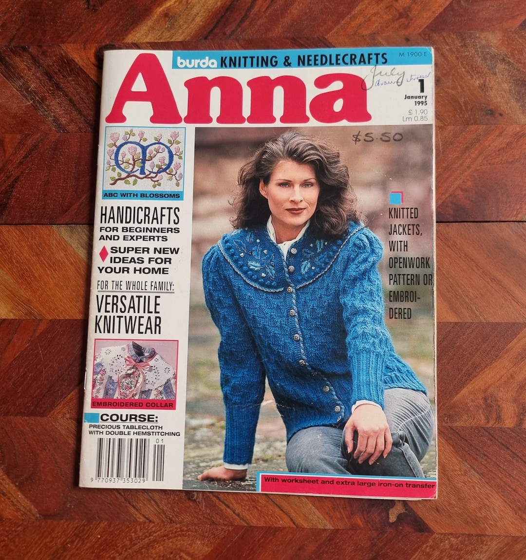 Vintage ANNA Burda Knitting and Needlecraft Magazine - No. 1 - January 1995 Edition - Etsy