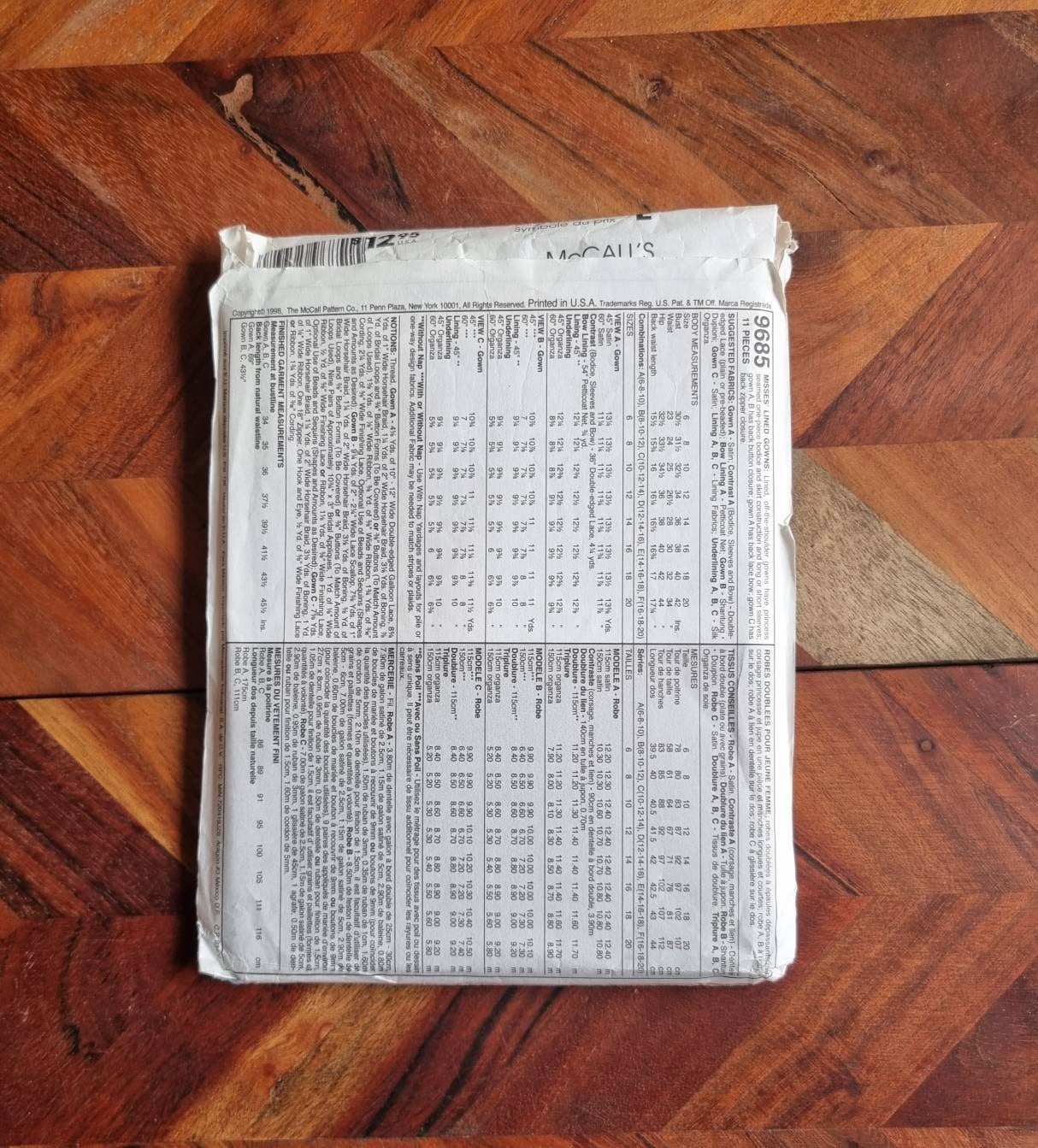 MCCALLS Vintage Pattern 9685 Womens Bridal Gown Size 6-10 - Etsy Australia