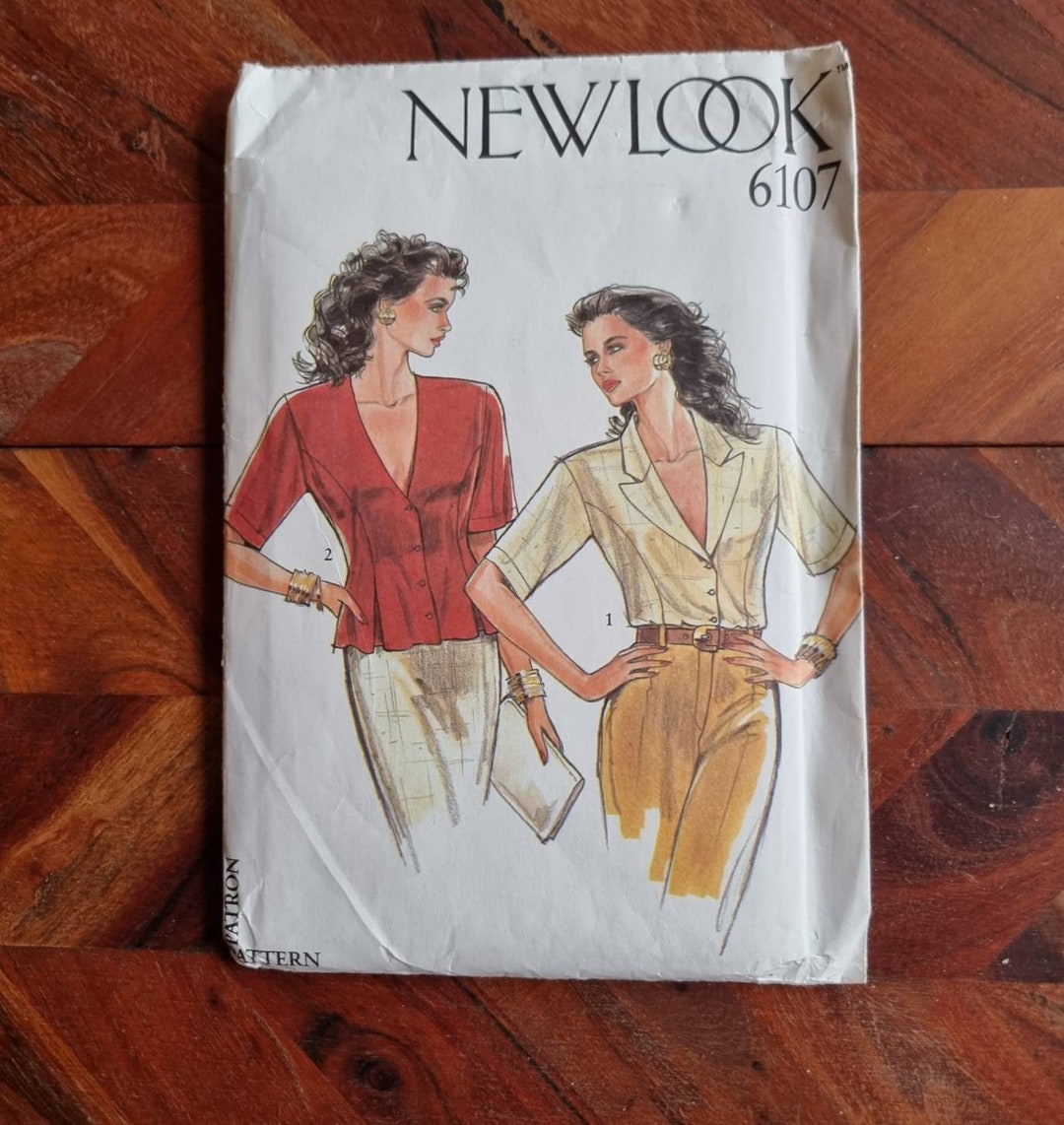 Vintage NEW LOOK Pattern 6107 Womens Top Pants Sizes 8-18 - Etsy