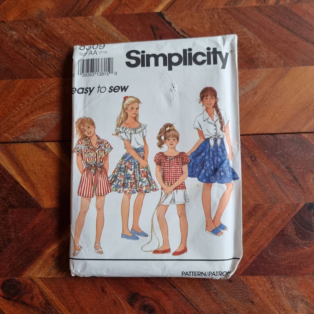 Vintage Simplicity Pattern 8309 Grils Skirt and Top Size 7-8-9-10 - Etsy