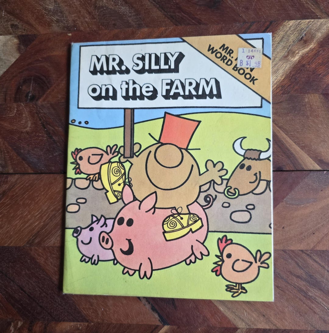 Vintage Children Books - Mr Men Word Book - Mr Silly on the Farm ...
