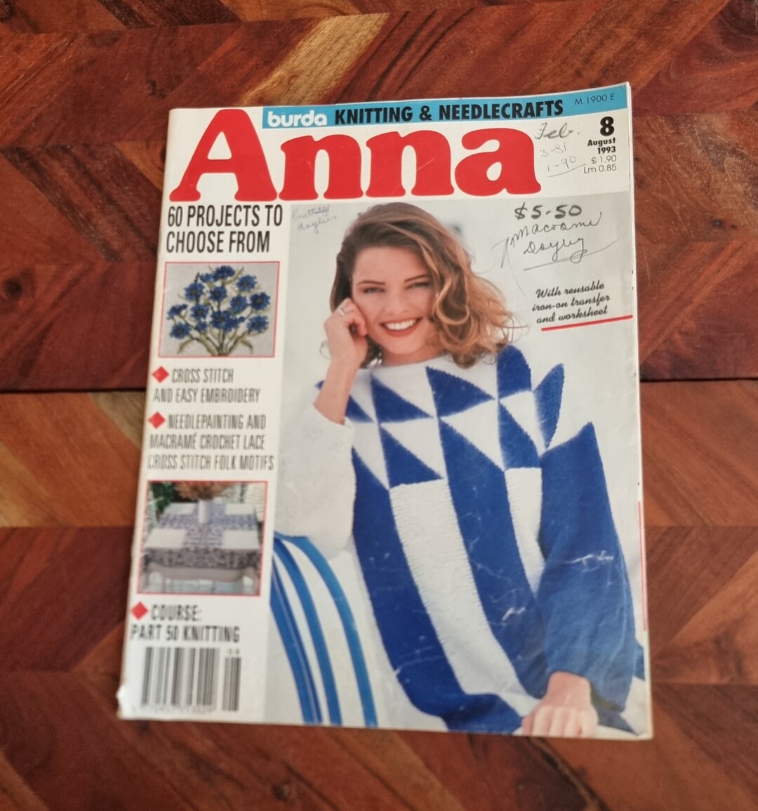 Vintage ANNA Burda Knitting and Needlecraft Magazine - No. 8 - August ...
