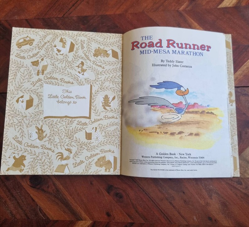 Vintage Children's Book - Little Golden Book - the Road Runner - Mid ...
