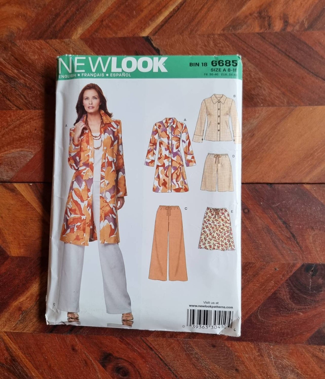 NEW LOOK Pattern 6685 Womens Dress Top Skirt Pants Shorts Sizes 8-10-12 ...